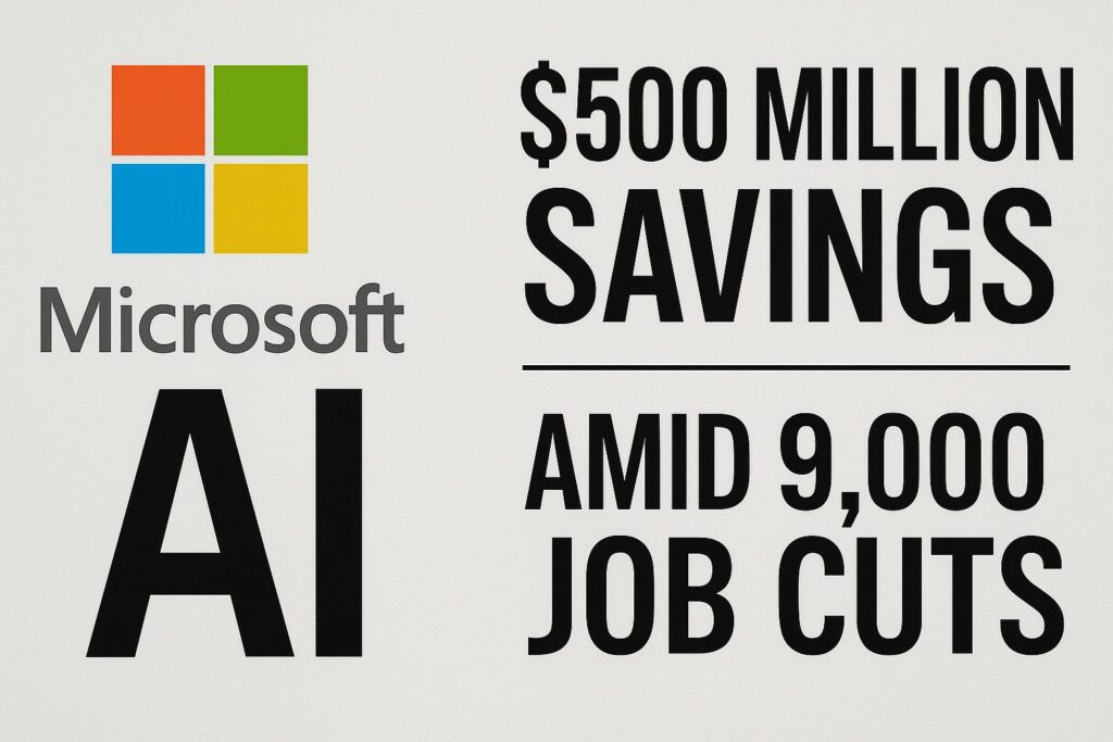 Microsoft AI Savings: $500 Million Savings Amid 9,000 Job Cuts - Jobify ...